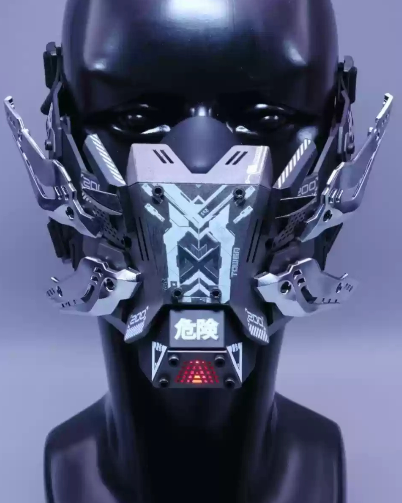 Cyberpunk Commander Mech Half Face Mask – Techwear Official