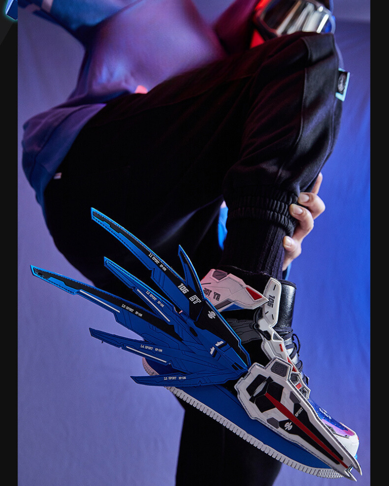 Cyberpunk Mecha Wings Sneakers|Blue Purple Red – Techwear Official