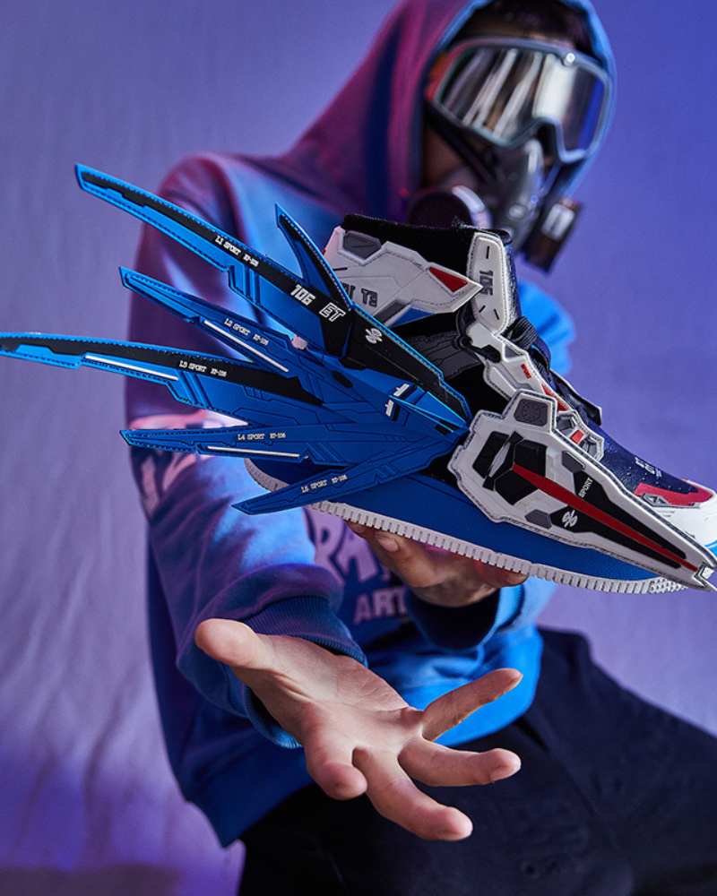 Cyberpunk Mecha Wings Sneakers|Blue Purple Red – Techwear Official