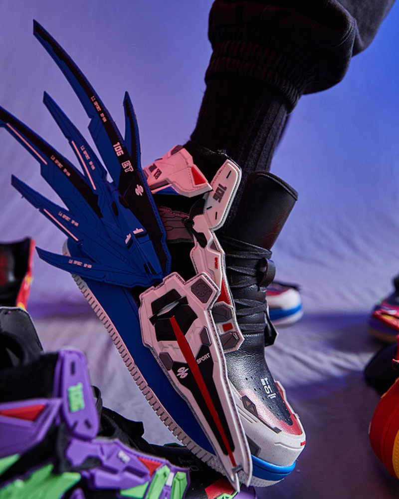 Cyberpunk Mecha Wings Sneakers|Blue Purple Red – Techwear Official