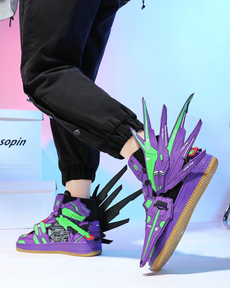 Cyberpunk Mecha Wings Sneakers|Blue Purple Red – Techwear Official