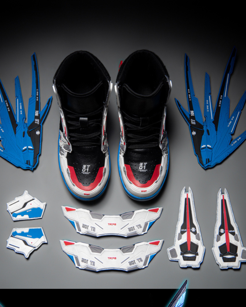Cyberpunk Mecha Wings Sneakers|Blue Purple Red – Techwear Official