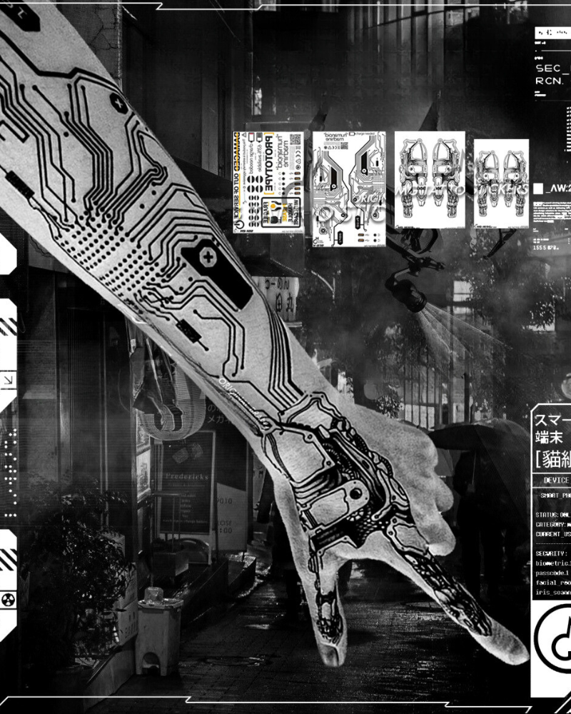 Mechanical Arm Cyberpunk Tattoo – Techwear Official