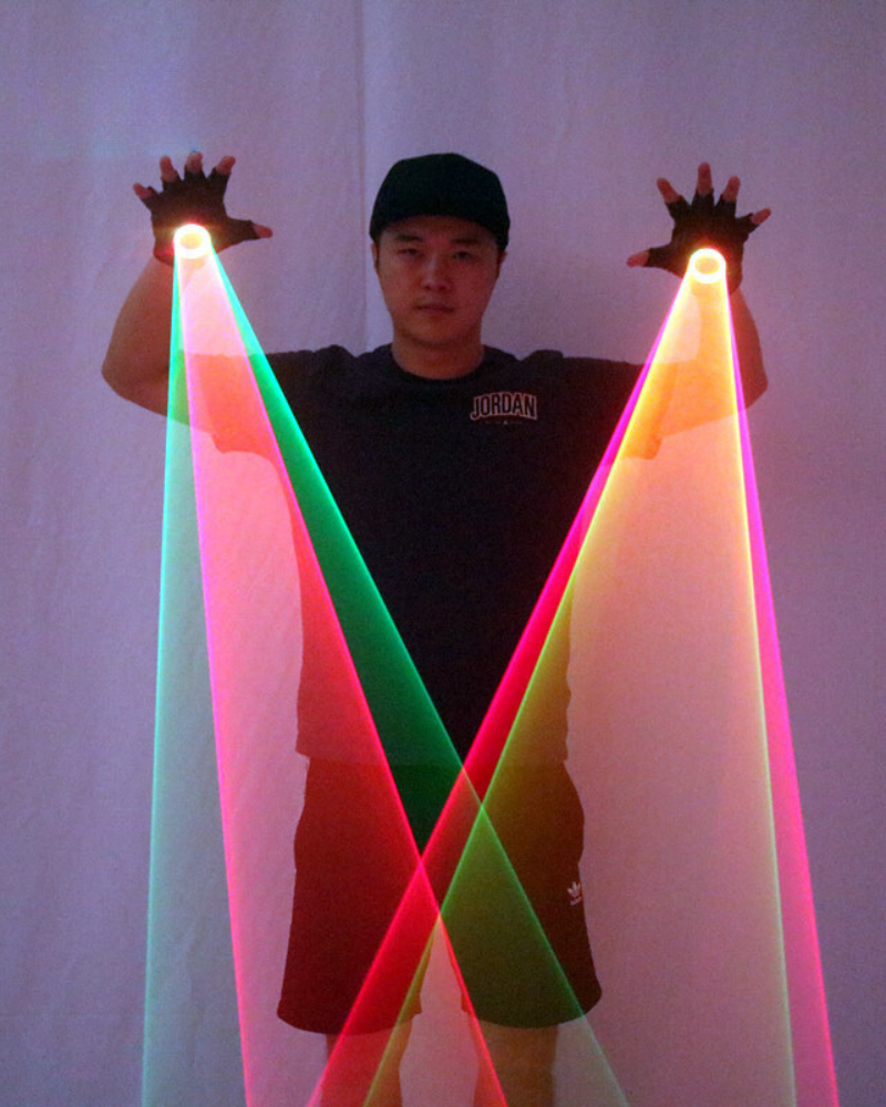 Cyberpunk Red&Green Laser Light Up Gloves – Techwear Official