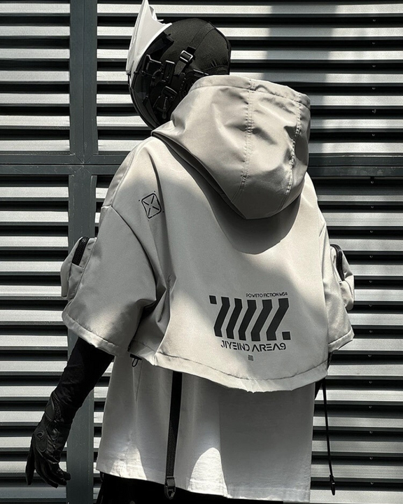 Functional Hooded Short Black Cape – Techwear Official