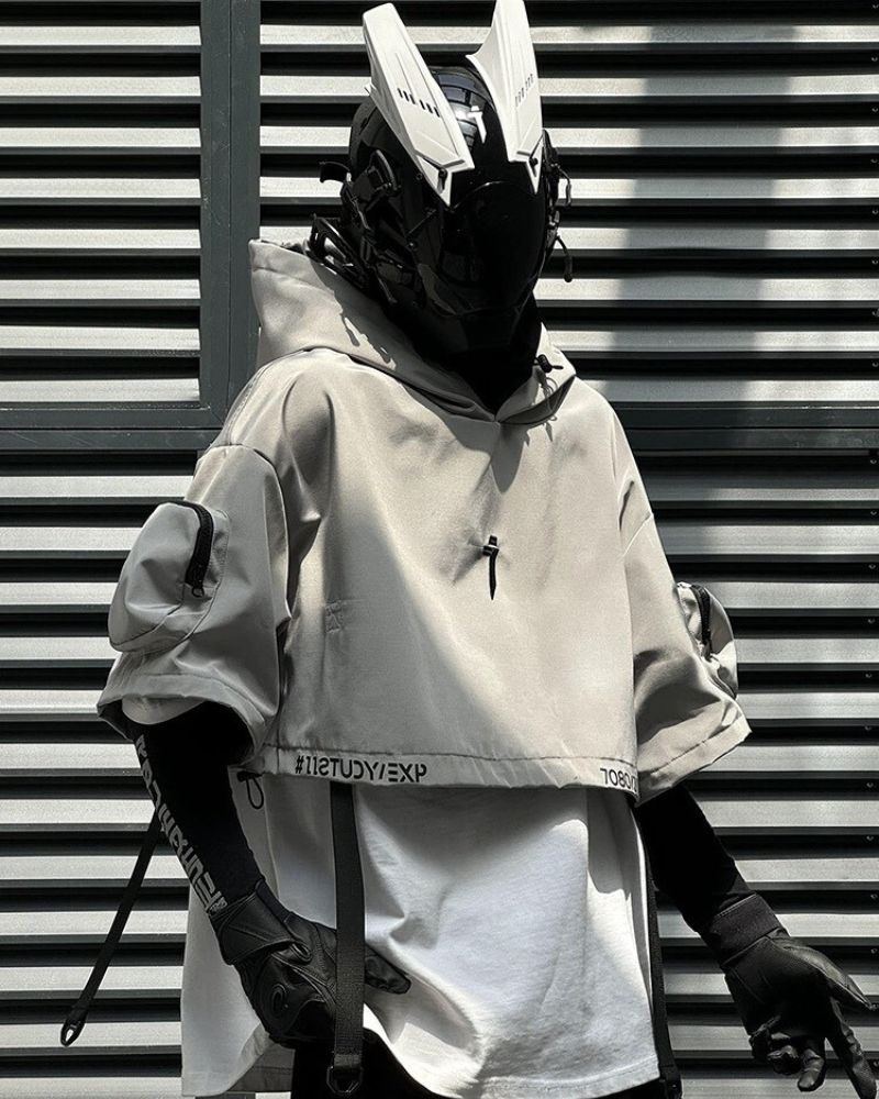 Functional Hooded Short Black Cape – Techwear Official