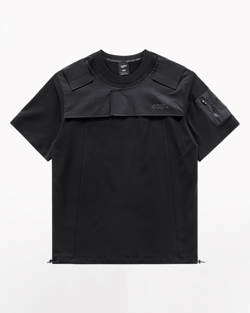 Functional Patchwork Sleeve Pocket Techwear T-Shirt – Techwear Official