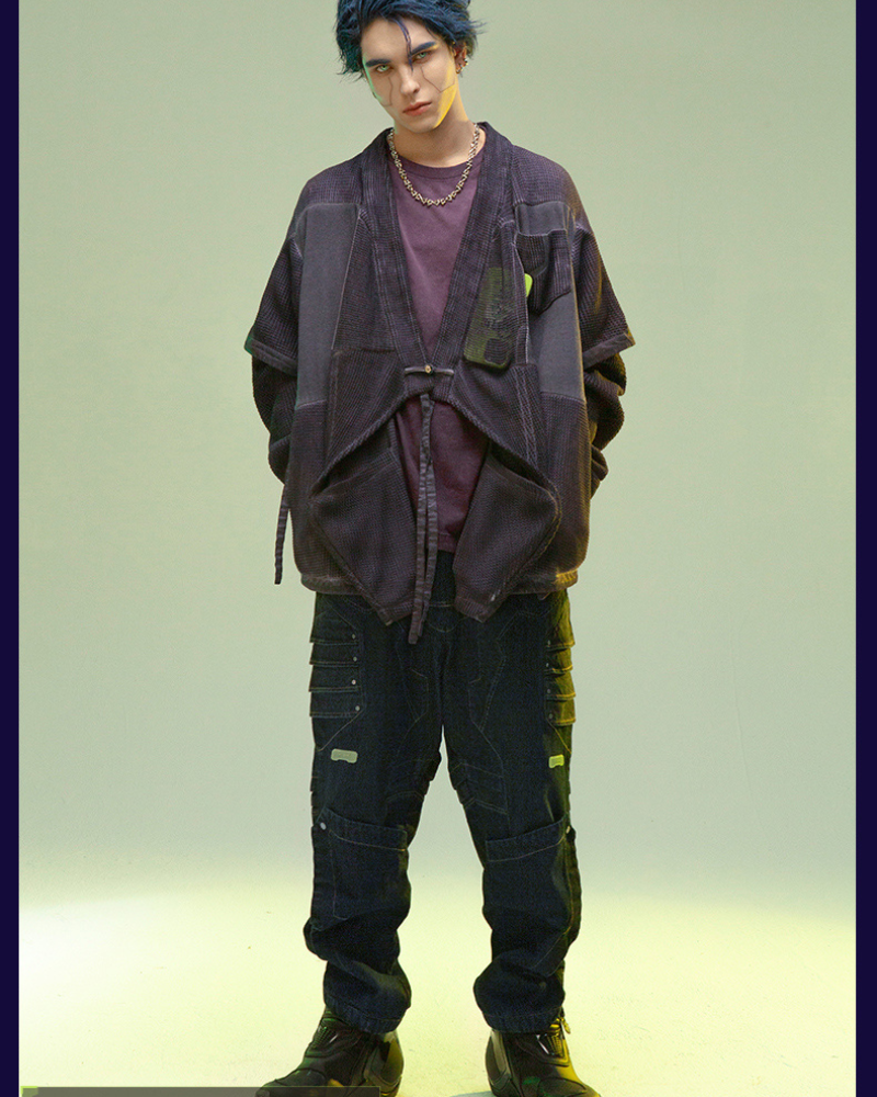 XIPHEVIL Cyberpunk Outfits Matrix Survivor Ninja Kimono Jacket ...