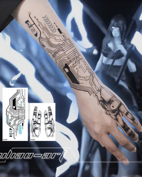 Arm Finger Cyberpunk Tattoo – Techwear Official