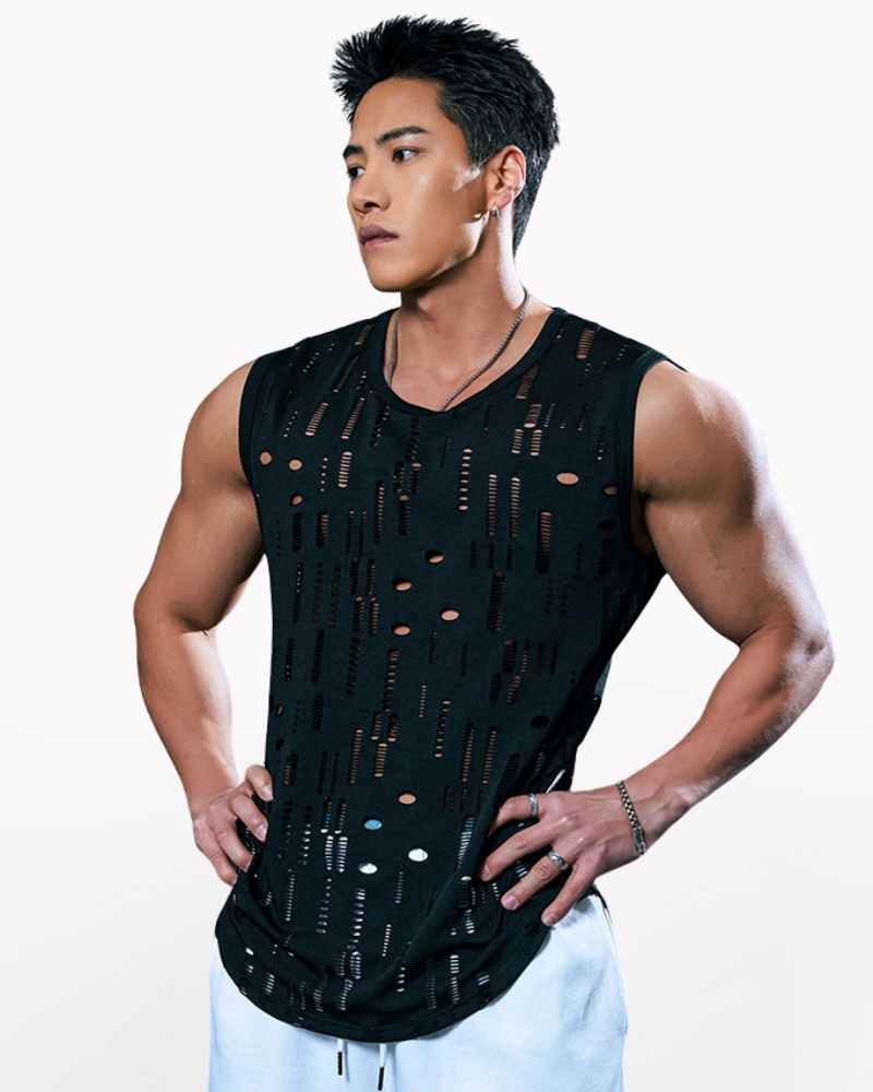 Men's Mesh Breathable Sleeveless Muscle Shirt – Techwear Official