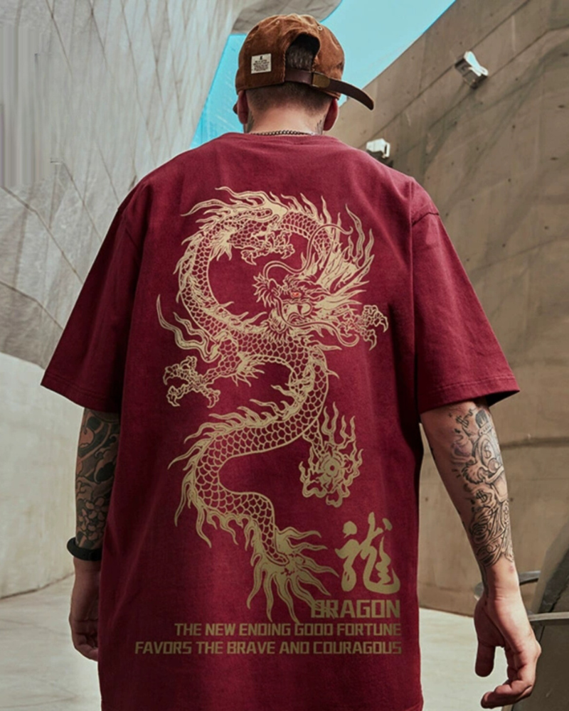 Oversize Streetwear Dragon T-Shirt – Techwear Official