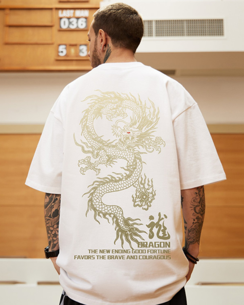 Oversize Streetwear Dragon T-Shirt – Techwear Official