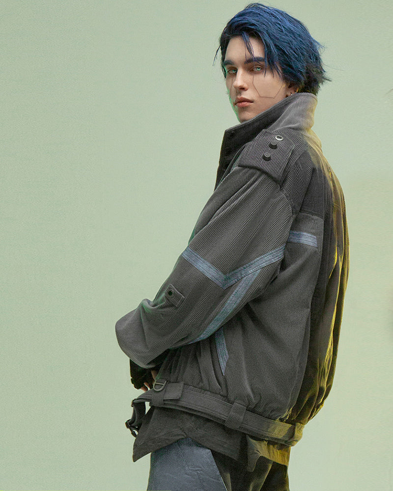 XIPHEVIL Cyberpunk Outfits Shadow Patrol Corduroy Jacket – Techwear Official
