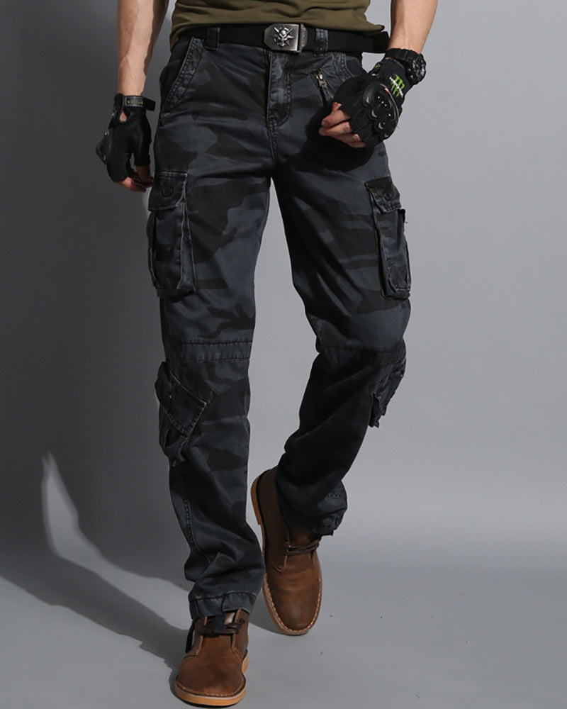 Oversize Multi-Pocket Black Camo Cargo Pants – Techwear Official