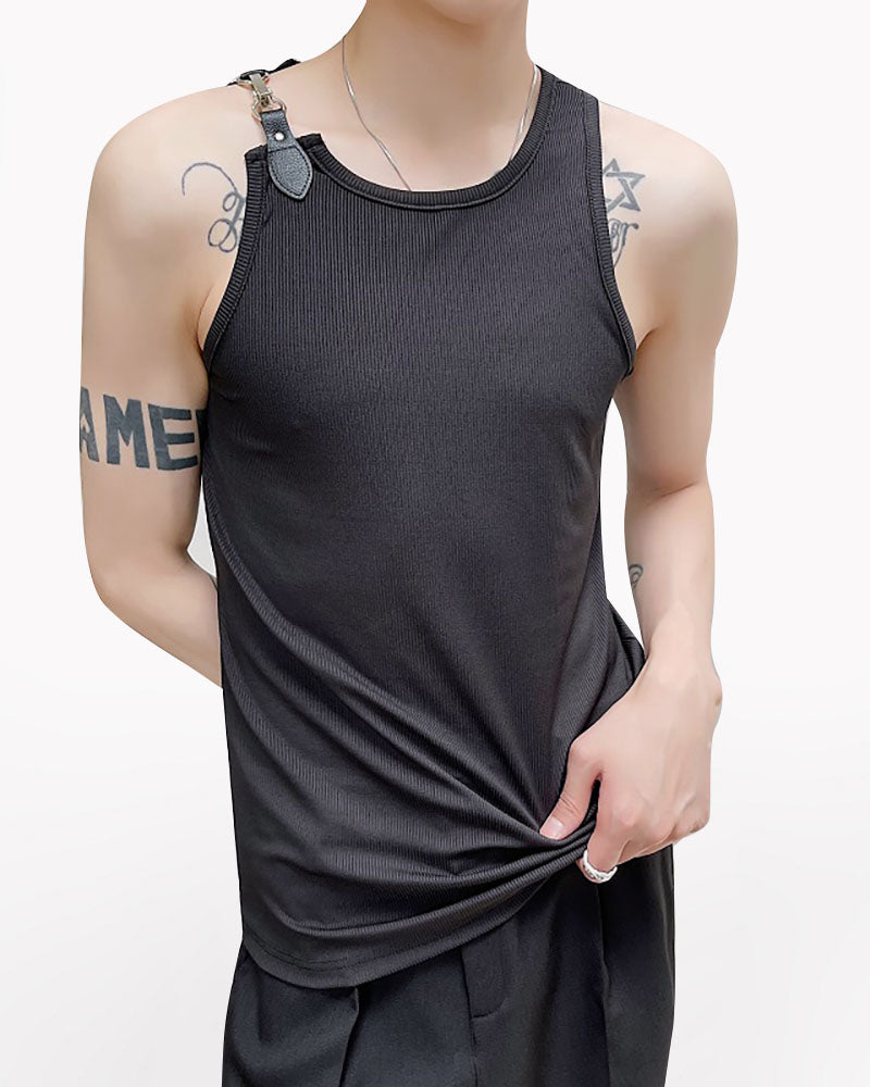 Techwear Sleeveless Single Buckle Strap Muscle Shirt – Techwear Official