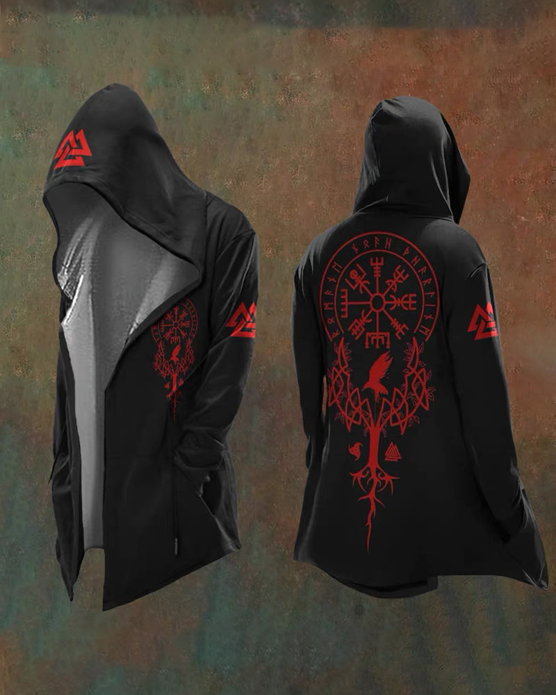 Viking Art Cosplay Vintage Totem Hooded Jacket – Techwear Official