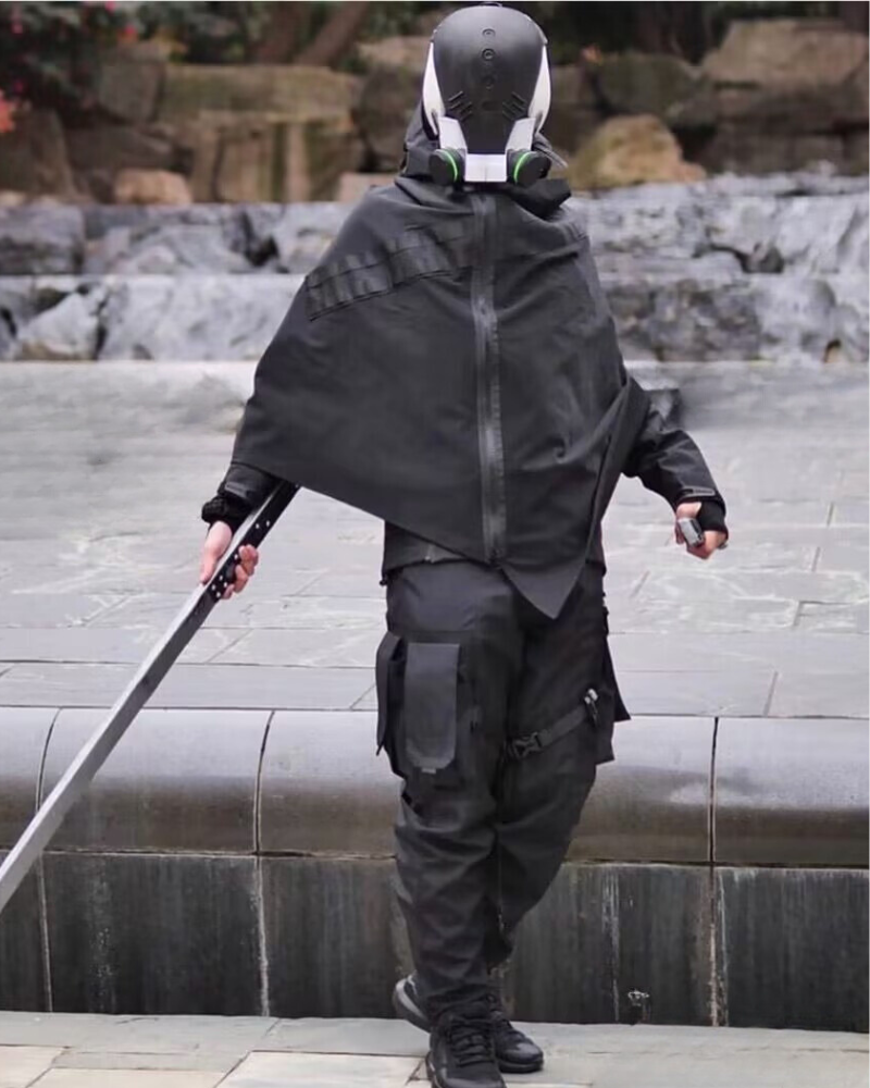Cyberpunk Black Samurai Ninja Jacket Cloak – Techwear Official