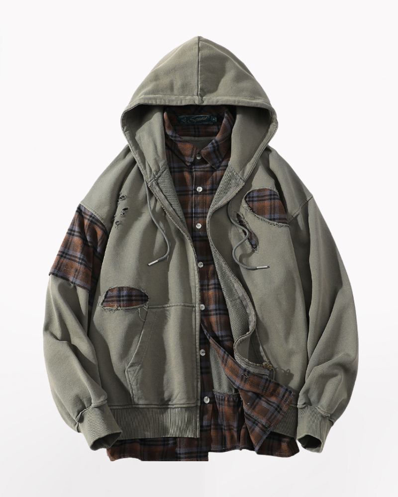 Wasteland Wear Ripped Fake Two Piece Unisex Jacket – Techwear Official