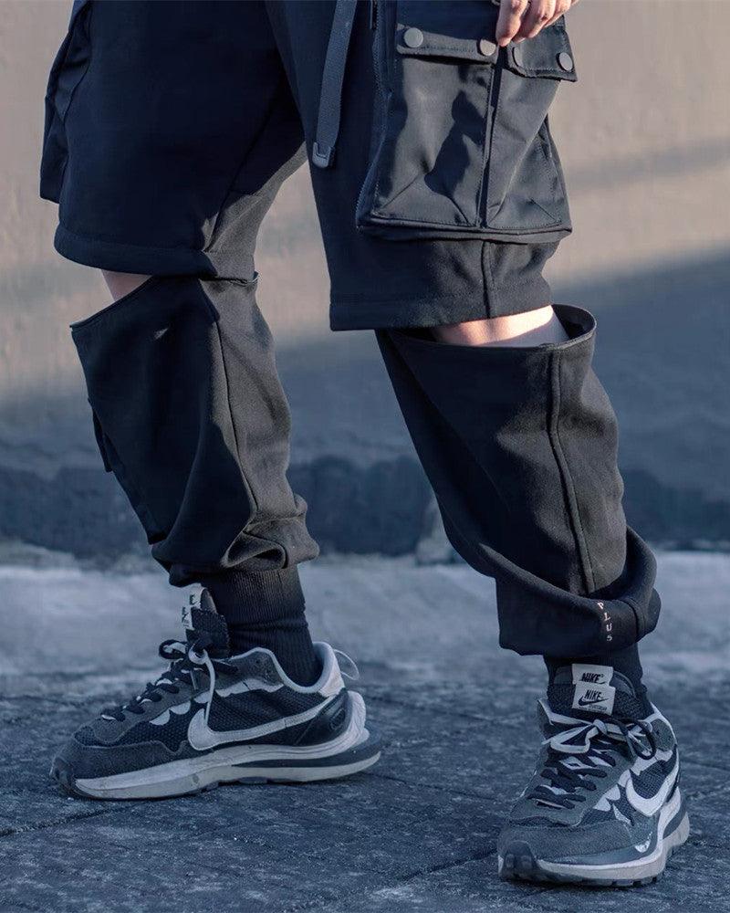 Detachable Functional Black Cargo Pants – Techwear Official