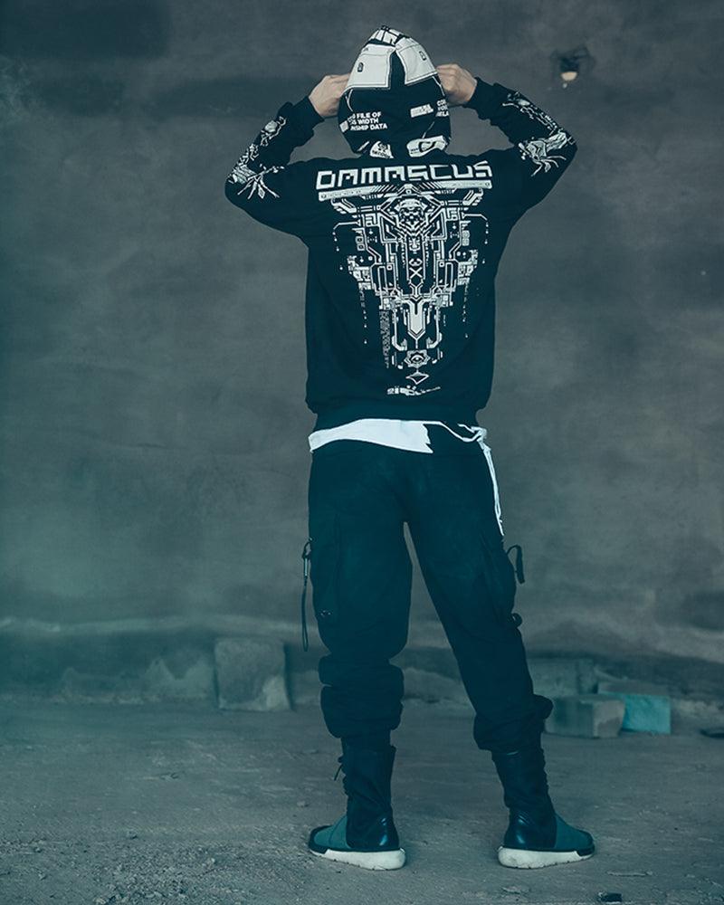 Cyberpunk Graphic Motorcycle Hoodie – Techwear Official