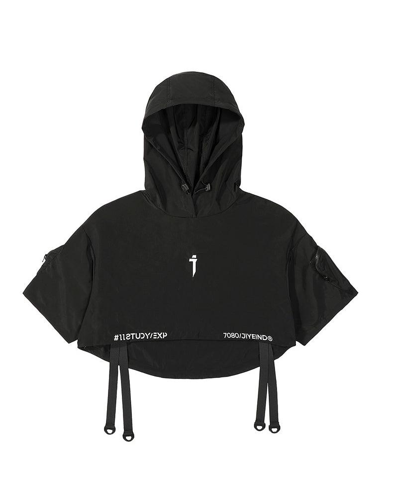 Functional Hooded Short Black Cape – Techwear Official