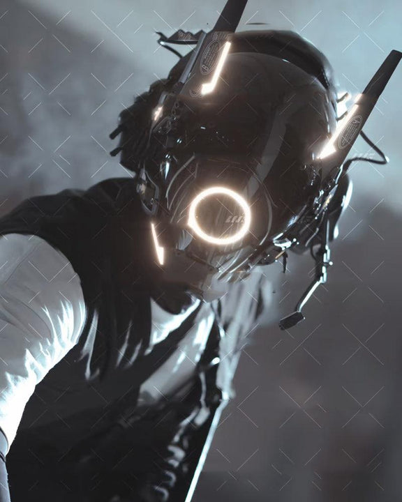Metaverse Shock Futuristic LED Cyberpunk Helmet Mask – Techwear Official
