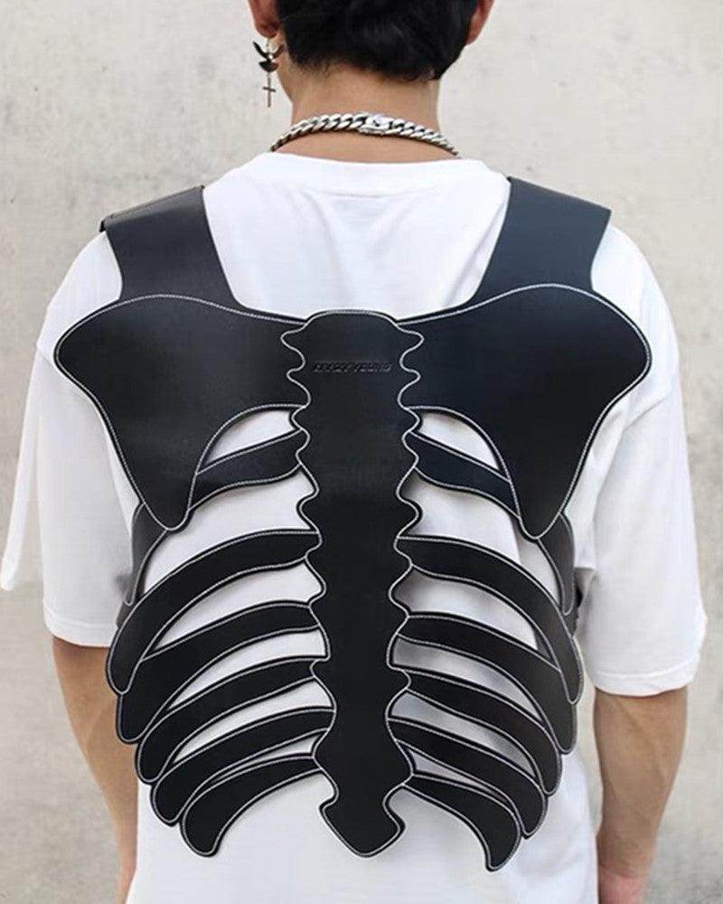 Techwear Sternum Embroidery PU Vest – Techwear Official