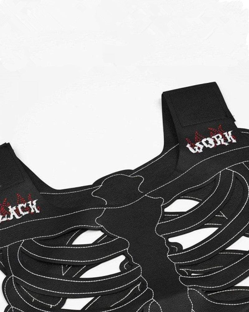 Techwear Sternum Embroidery PU Vest – Techwear Official