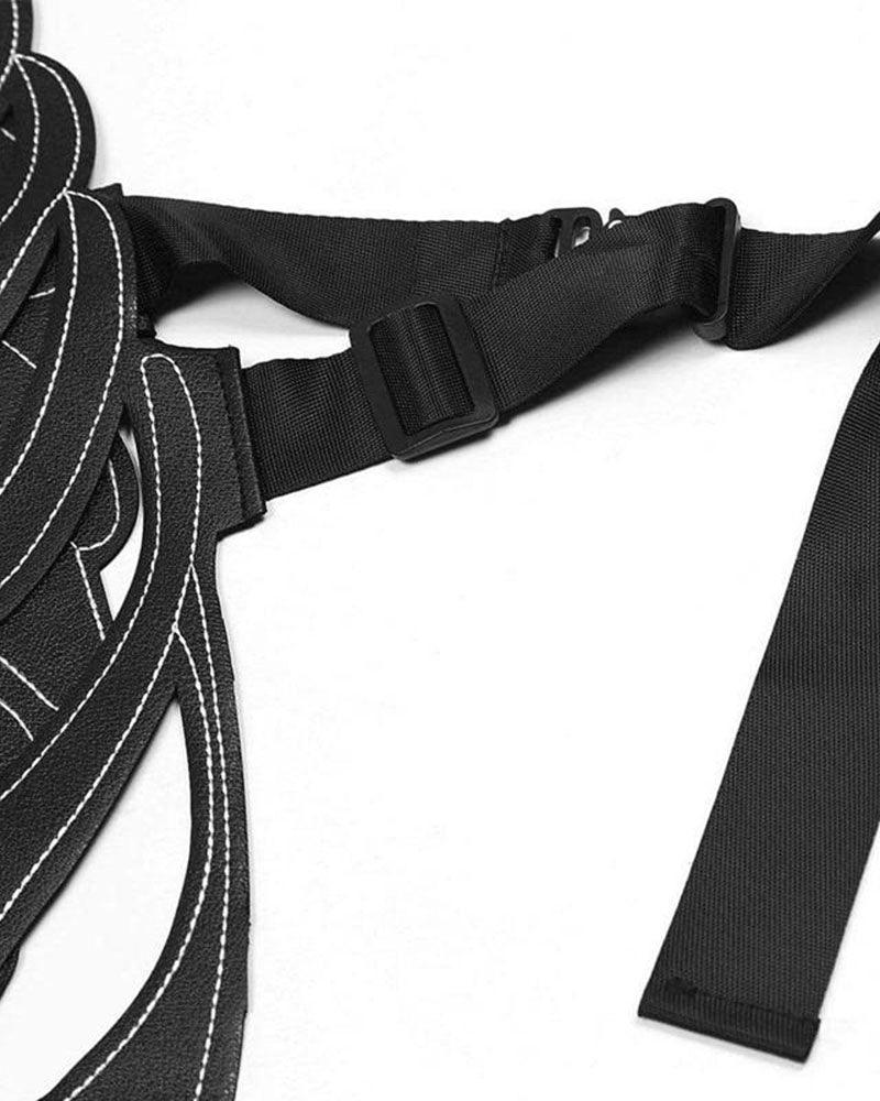 Techwear Sternum Embroidery PU Vest – Techwear Official