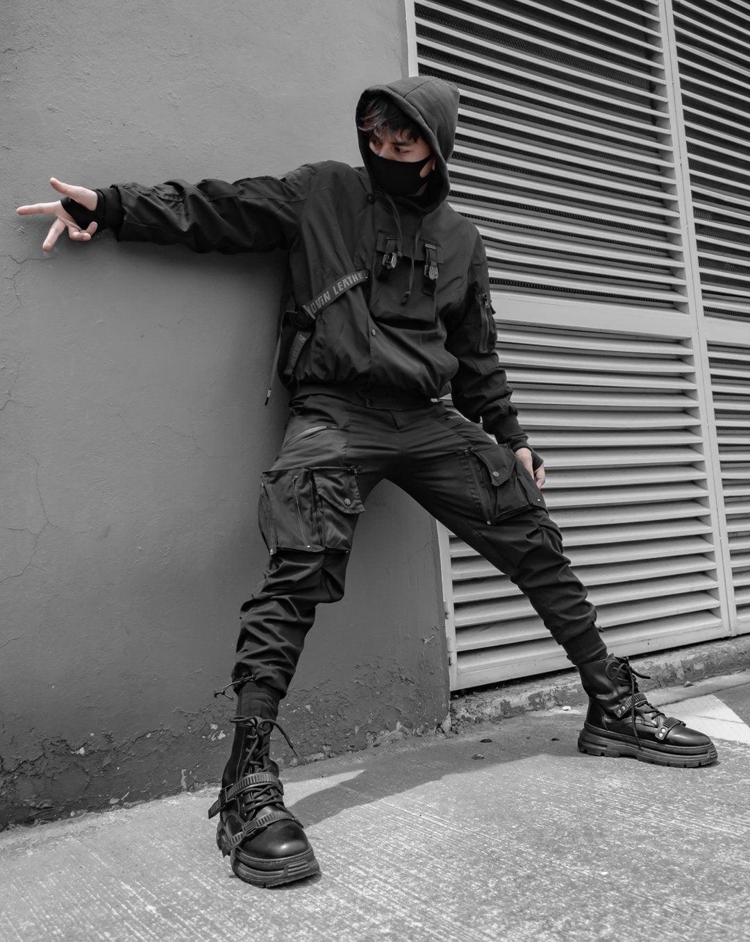 Techwear Skull Black Bomber Cyberpunk Jacket – Techwear Official