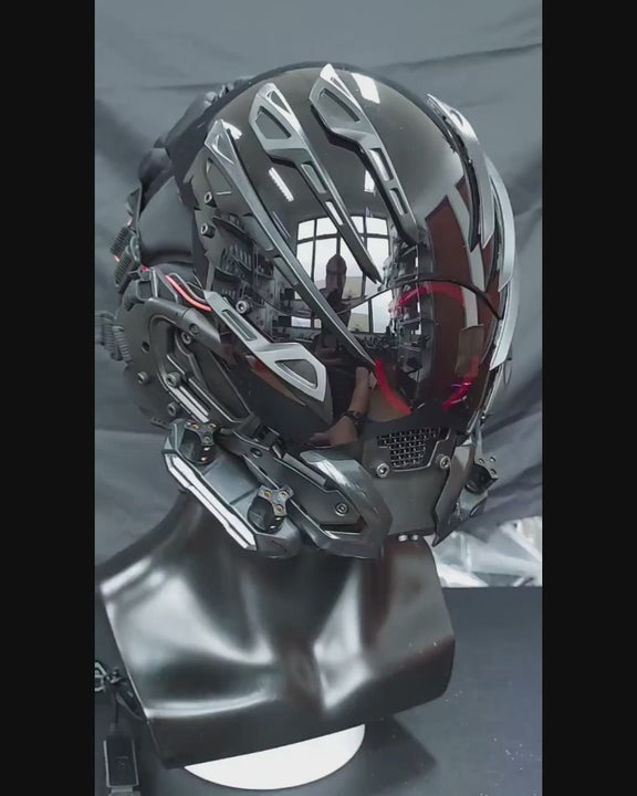 Cyberpunk Futuristic LED Helmet Mask – Techwear Official