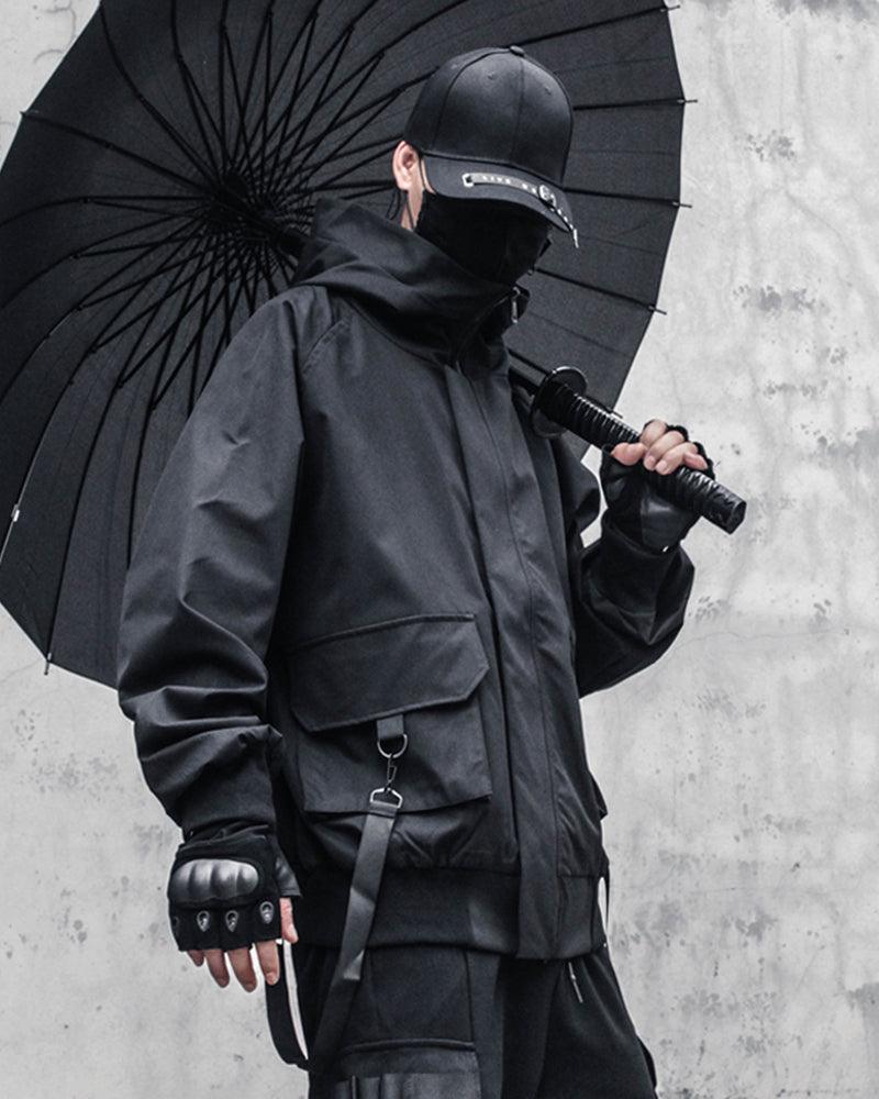 Techwear Outfits Ribbon Hooded Jacket – Techwear Official