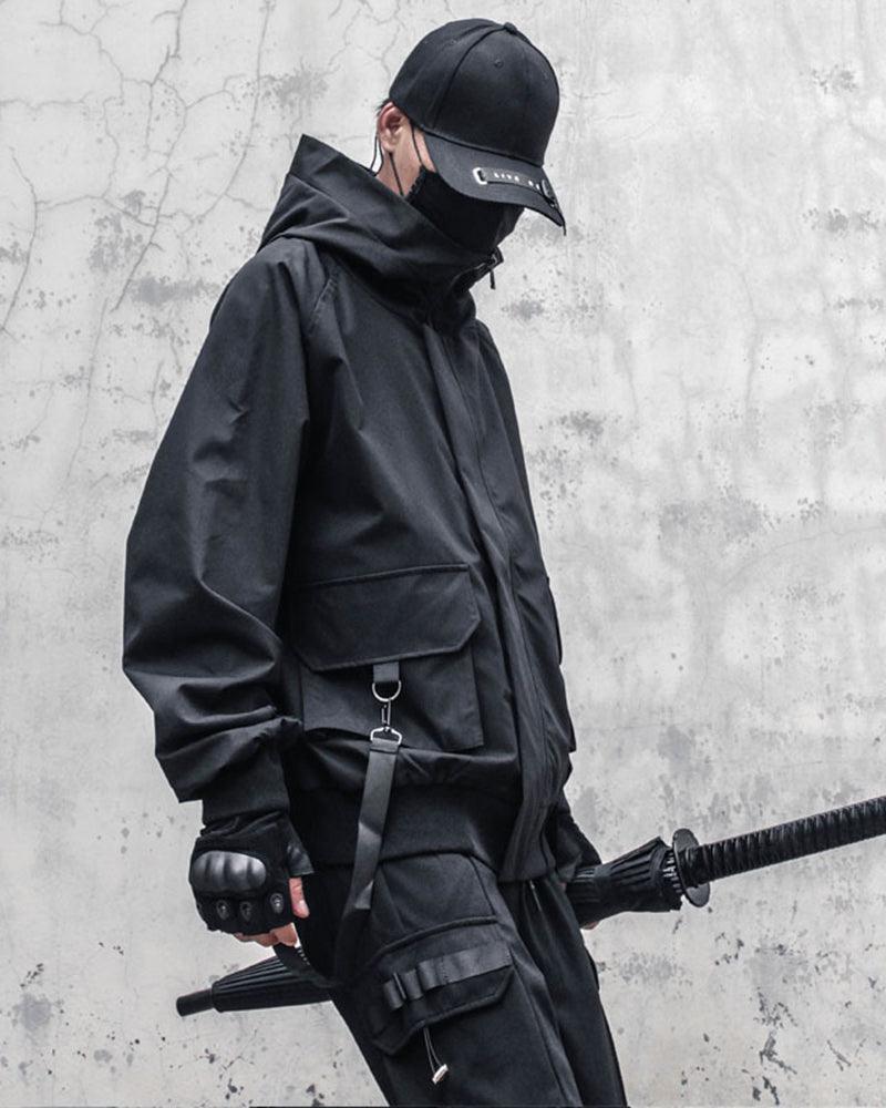 Techwear Outfits Ribbon Hooded Jacket – Techwear Official