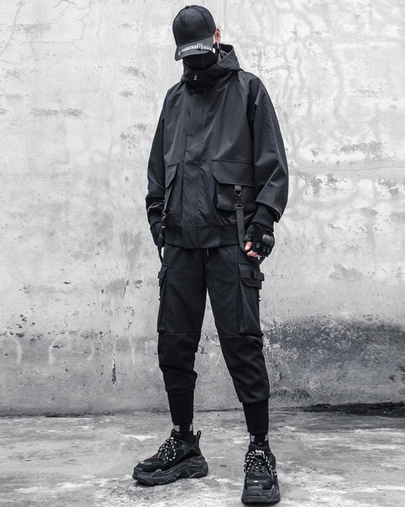 Techwear Outfits Ribbon Hooded Jacket – Techwear Official